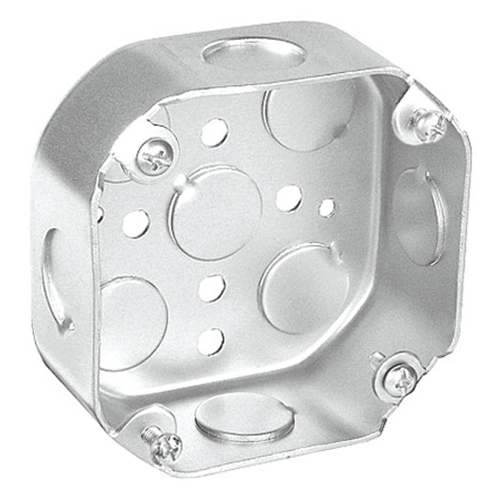 4 Inch Octagon Box 1-1/2 Inch Deep 4 Threaded Mounting Tabs 54151-DE ...