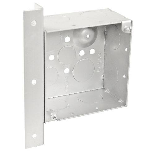 4 Inch Square Box 2-1/8 Inch Deep 3/4 Inch Knockouts Angle Bracket 521 ...
