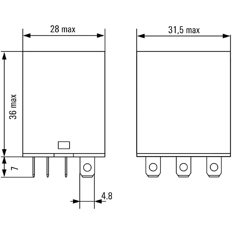 2765240000 - 3 CO Contact 110V DC Relay, 10A with Flat Blade Connectio ...