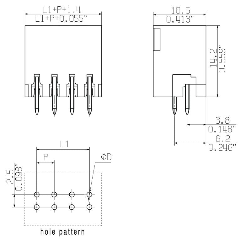 1728890000 - 3.5mm Pitch Male PCB Connector with 26 Poles, Closed Side ...