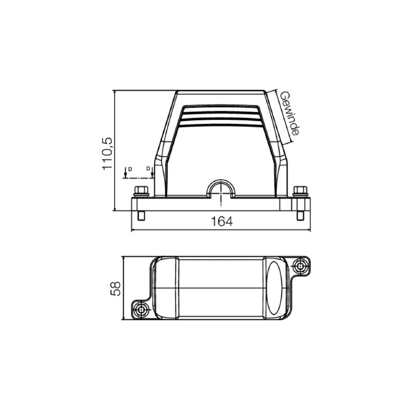 1082800000 - IP68 Rated Plug Housing with M32 Cable Entry ...