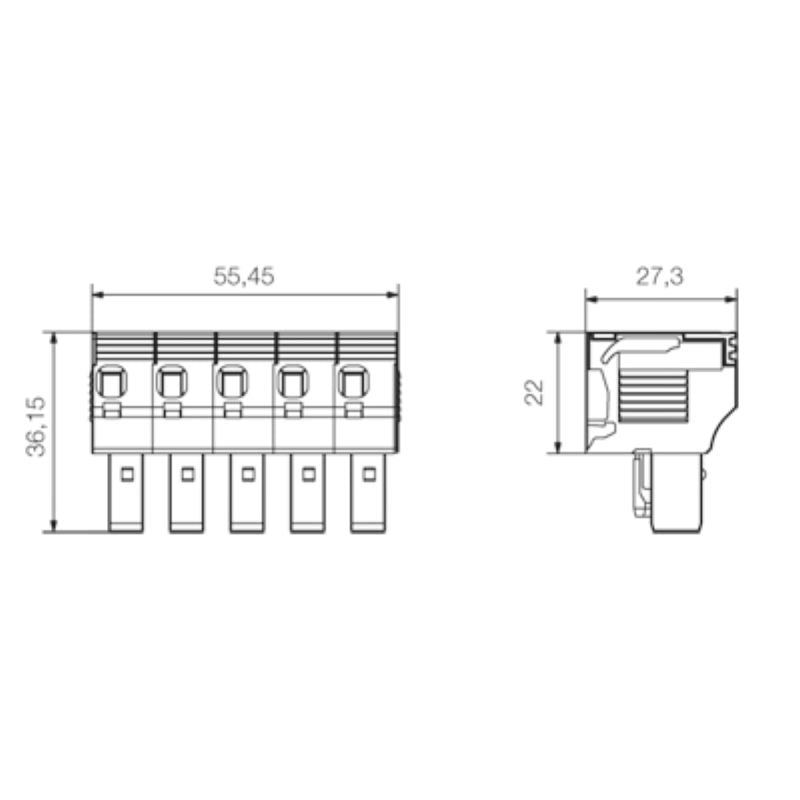 1952130000 - 5-Pole Polyamide Connector for 3-Phase AC Applications (P ...