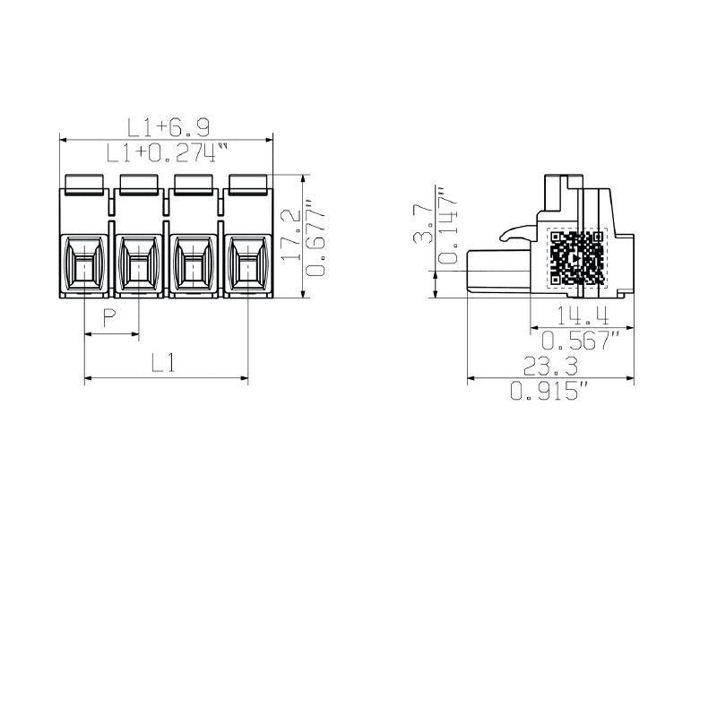 1059670000 - 7.62mm PCB Female Connector with 12 Poles and 180° Angle ...