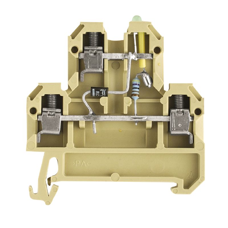 0210460000 - Beige Dual-Level Terminal Block for 4mm² Wire, 24V (Pack ...
