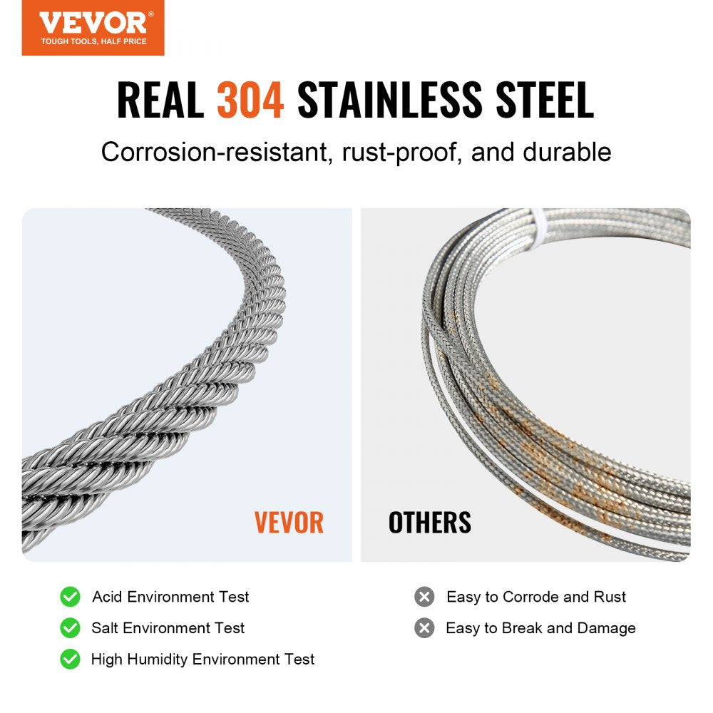 S1/16-66 - 66ft High-Strength Stainless Steel Wire Rope for Outdoor Us ...
