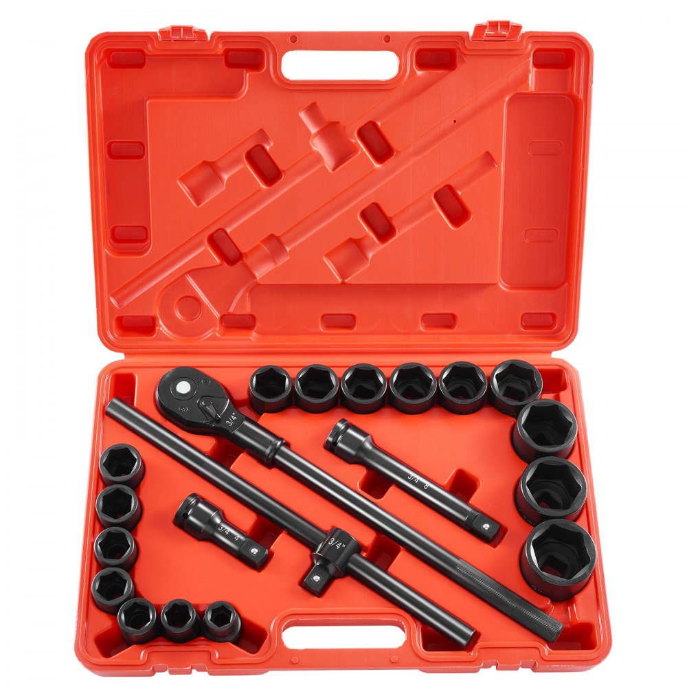 3/4"-21pc - 21-Piece 3/4" High-Torque Impact Socket Set with Case ...
