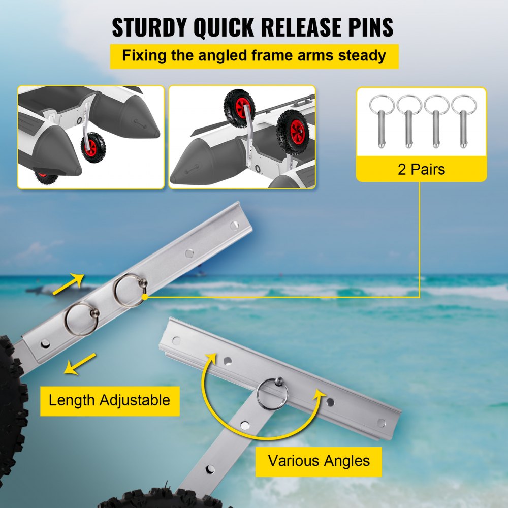 CYXSL12500 - 12" Inflatable Boat Launching Wheels for 500 lbs Load ...