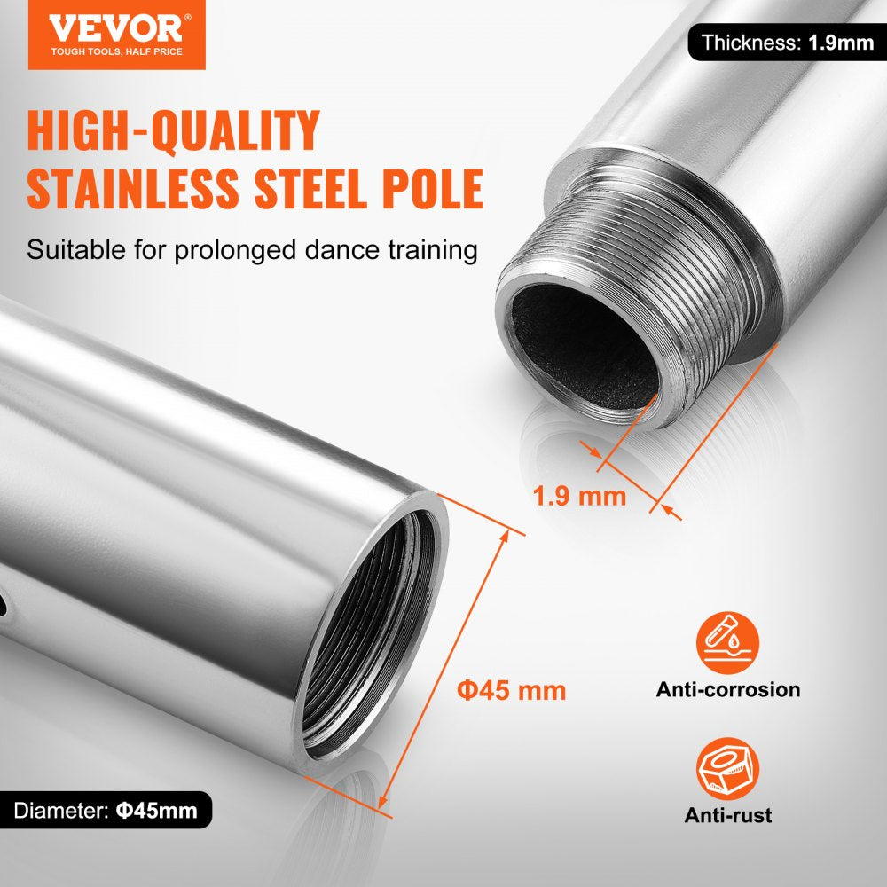 HM-590 - Adjustable 45mm Stainless Steel Dance Pole for All Skill Leve ...