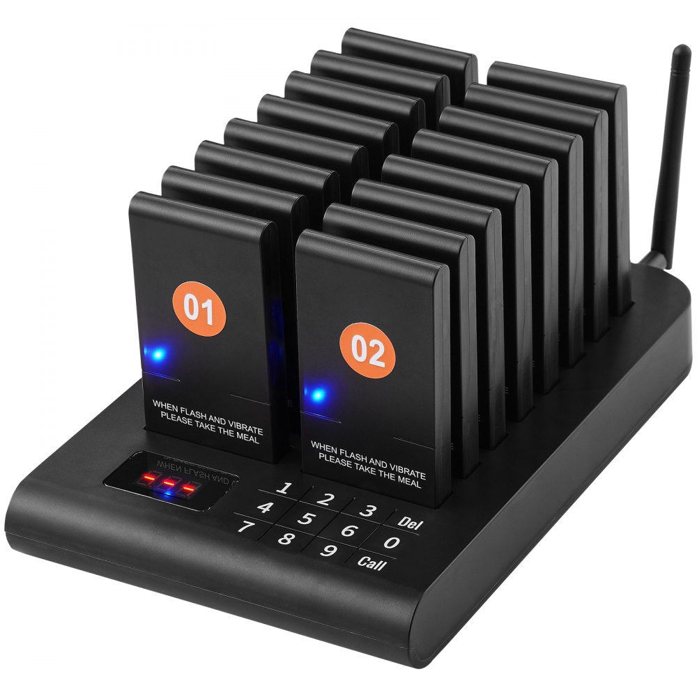 9106 - VEVOR 500m Wireless Restaurant Pager System with Vibrating Beep ...