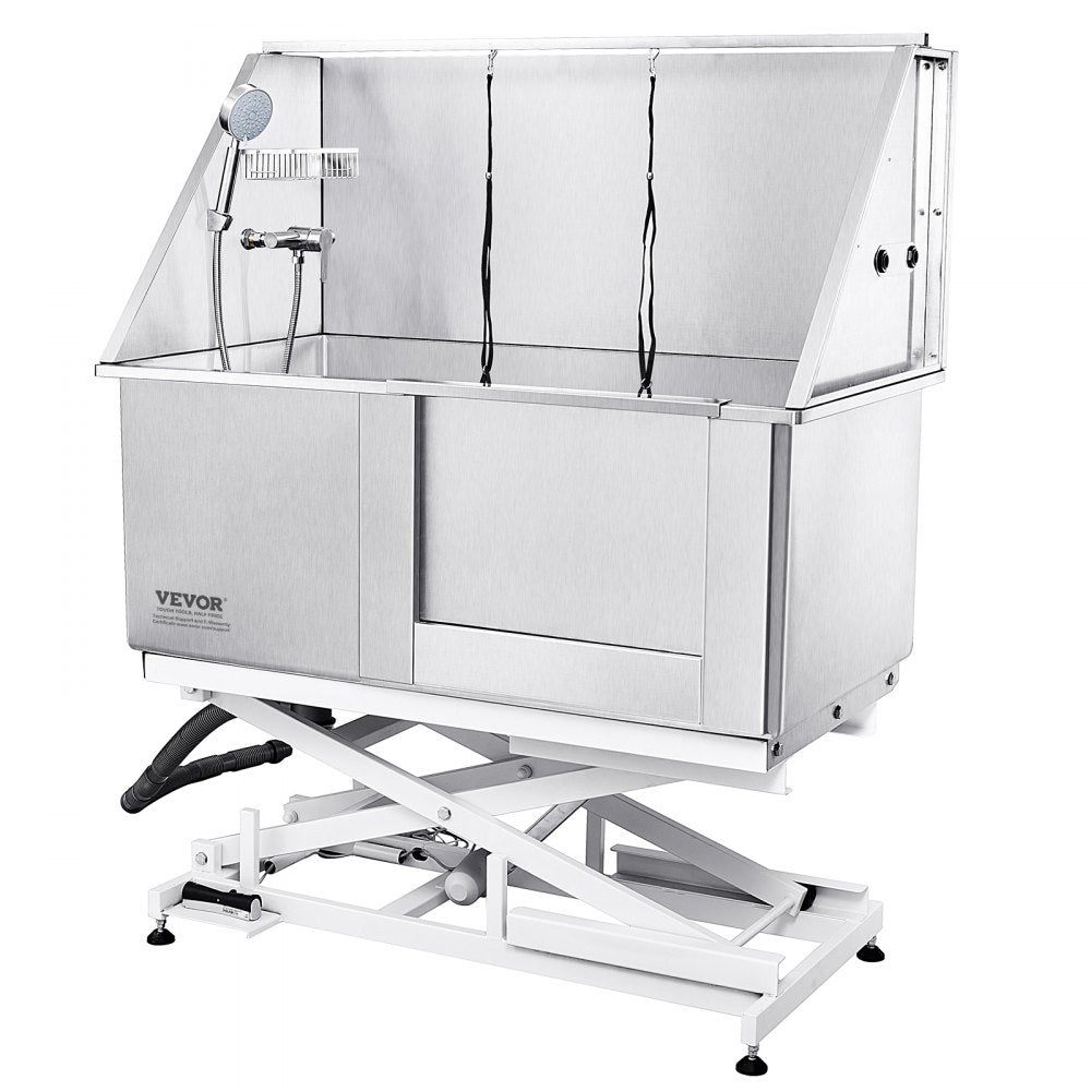 K1E01027-U - 50" Adjustable Stainless Steel Dog Grooming Tub for All B ...