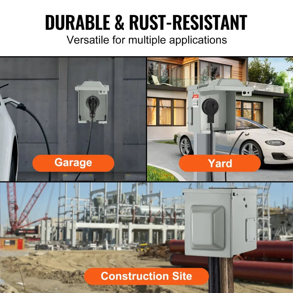 RV-30A - Durable Weatherproof 30 Amp RV Power Outlet Box with Lockable ...