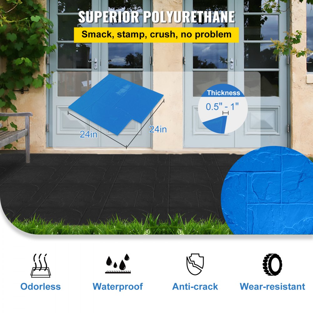 010887017806 - 24" Polyurethane Concrete Texture Skin Mats for Stunnin ...