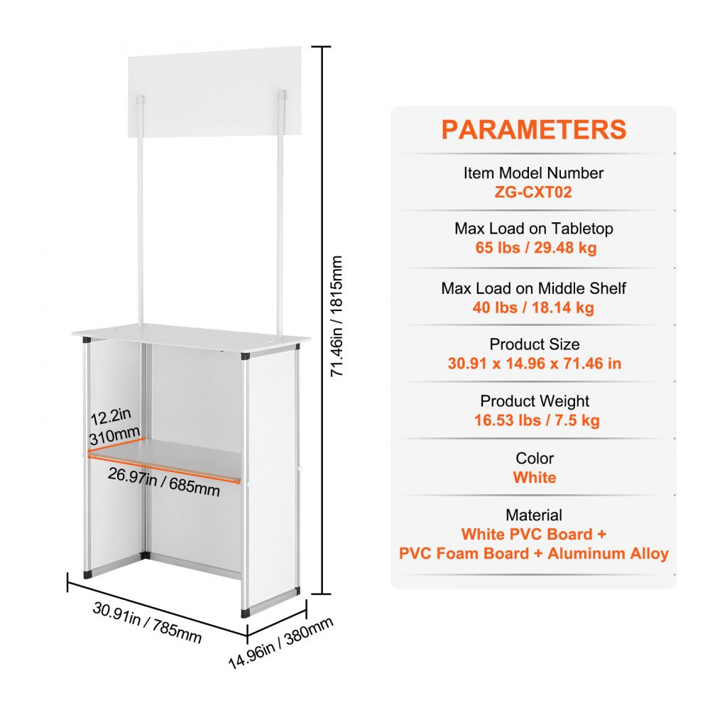 ZG-CXT02 - Lightweight Portable Podium Table 30.91" for Events & Craft – NassauElectrical