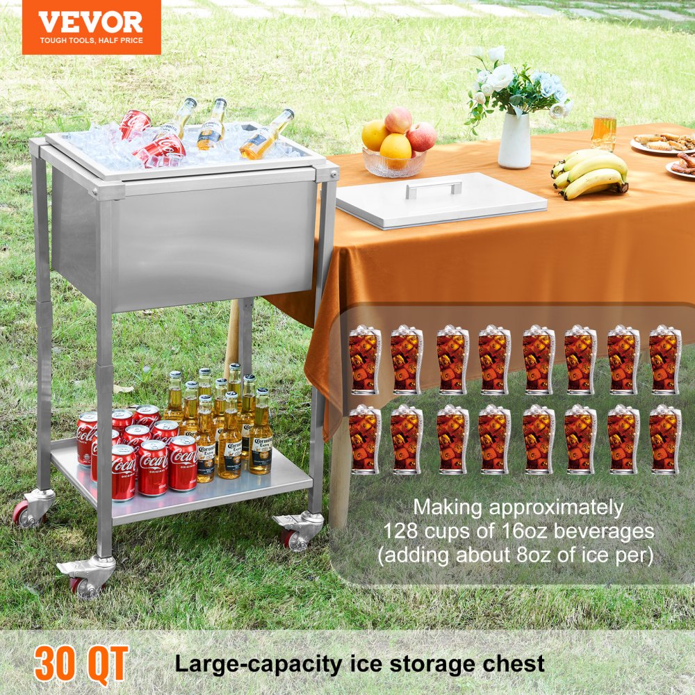 ICB-FR201412 - Stainless Steel Rolling Ice Chest with 12-hour Insulati ...
