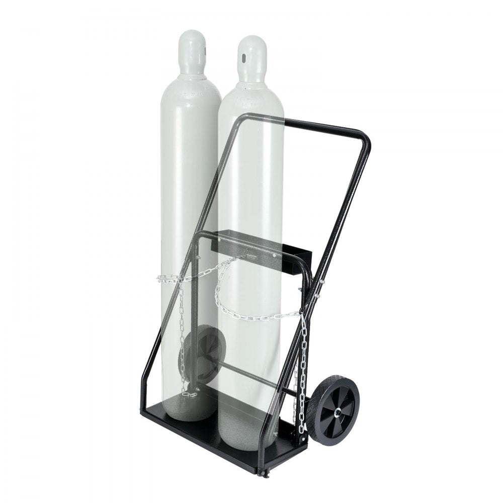 WT-179 - Heavy-Duty Dual Cylinder Cart with 10" Wheels and Safety Chai ...