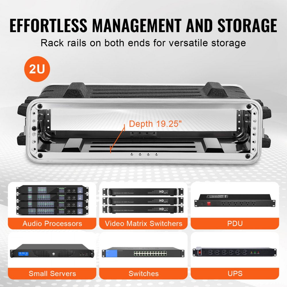 ABS-2UL - 19" Durable ABS Rack Case with Handle & Secure Latches ...