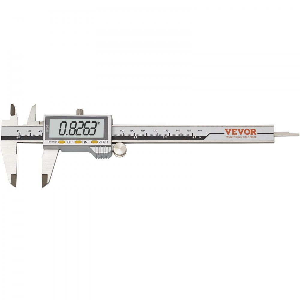 JS808F150SS - 0-6 Inch Stainless Steel Digital Caliper with LCD Displa ...