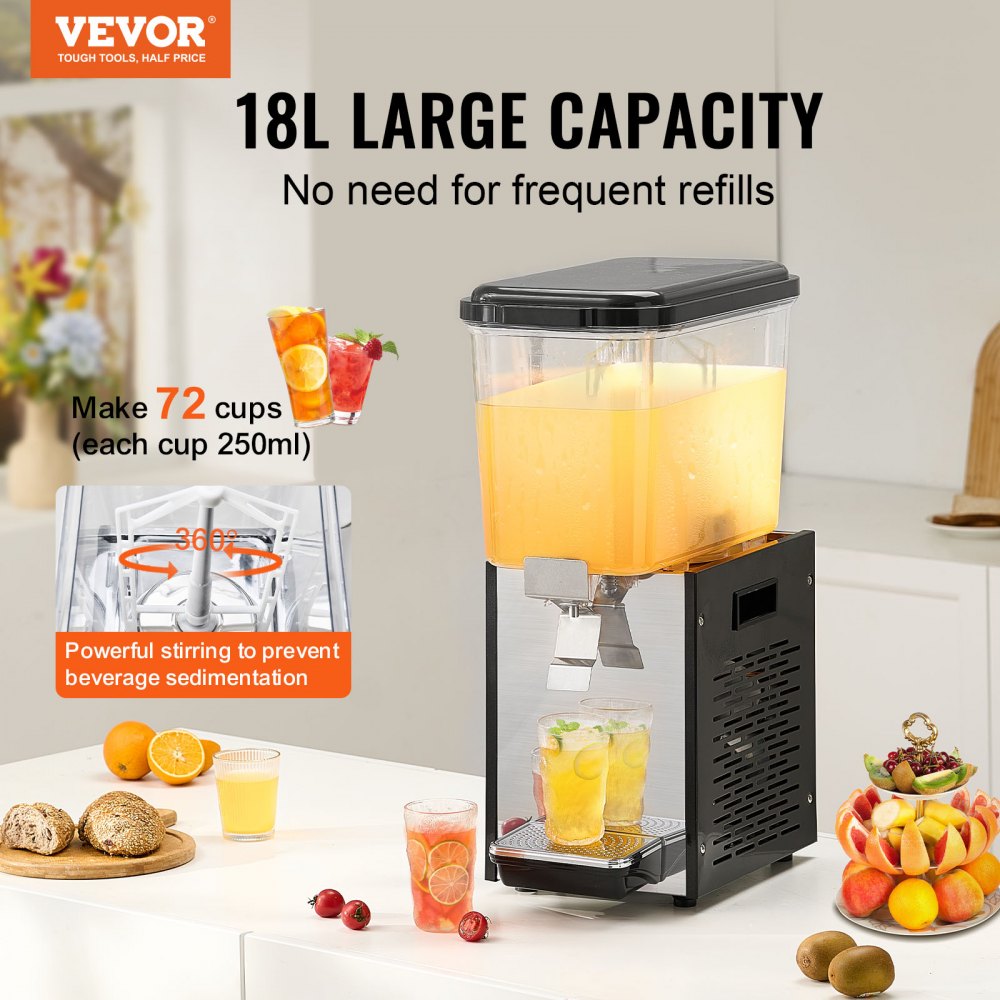 LYJ18LX1 - 18L VEVOR Cold Beverage Dispenser with 360° Mixing Blade ...