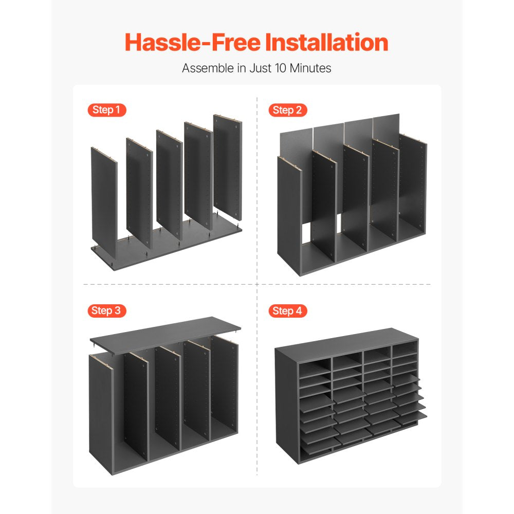 KLFC-19 - VEVOR 36-Compartment Organizer with Adjustable Shelf Heights ...
