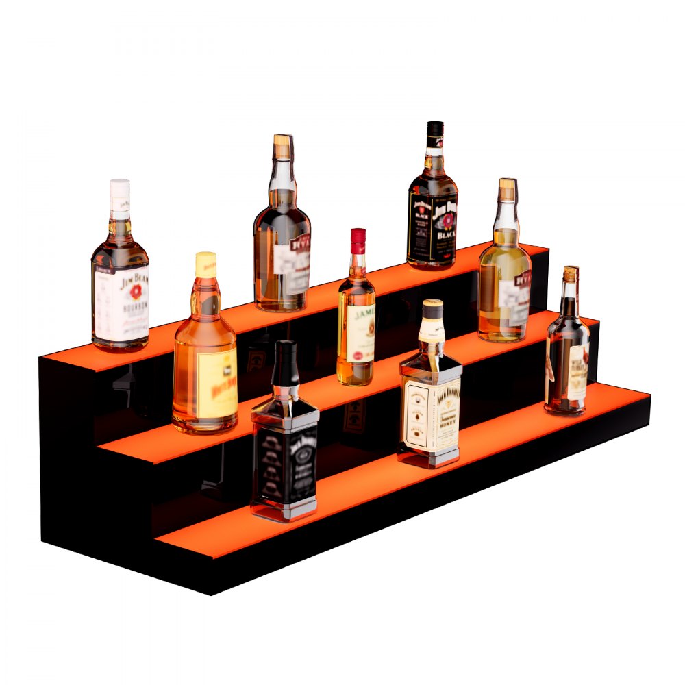 3 Layer 40 Inches - LED Illuminated Liquor Bottle Display with Remote ...