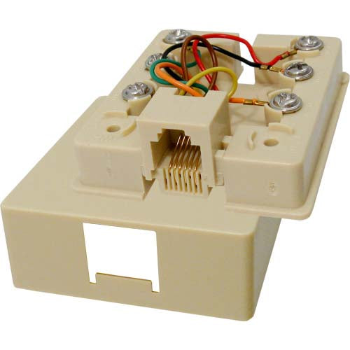 Vertical Cable 026-154IV 6C Modular Telephone Surface Jack Ivory ...