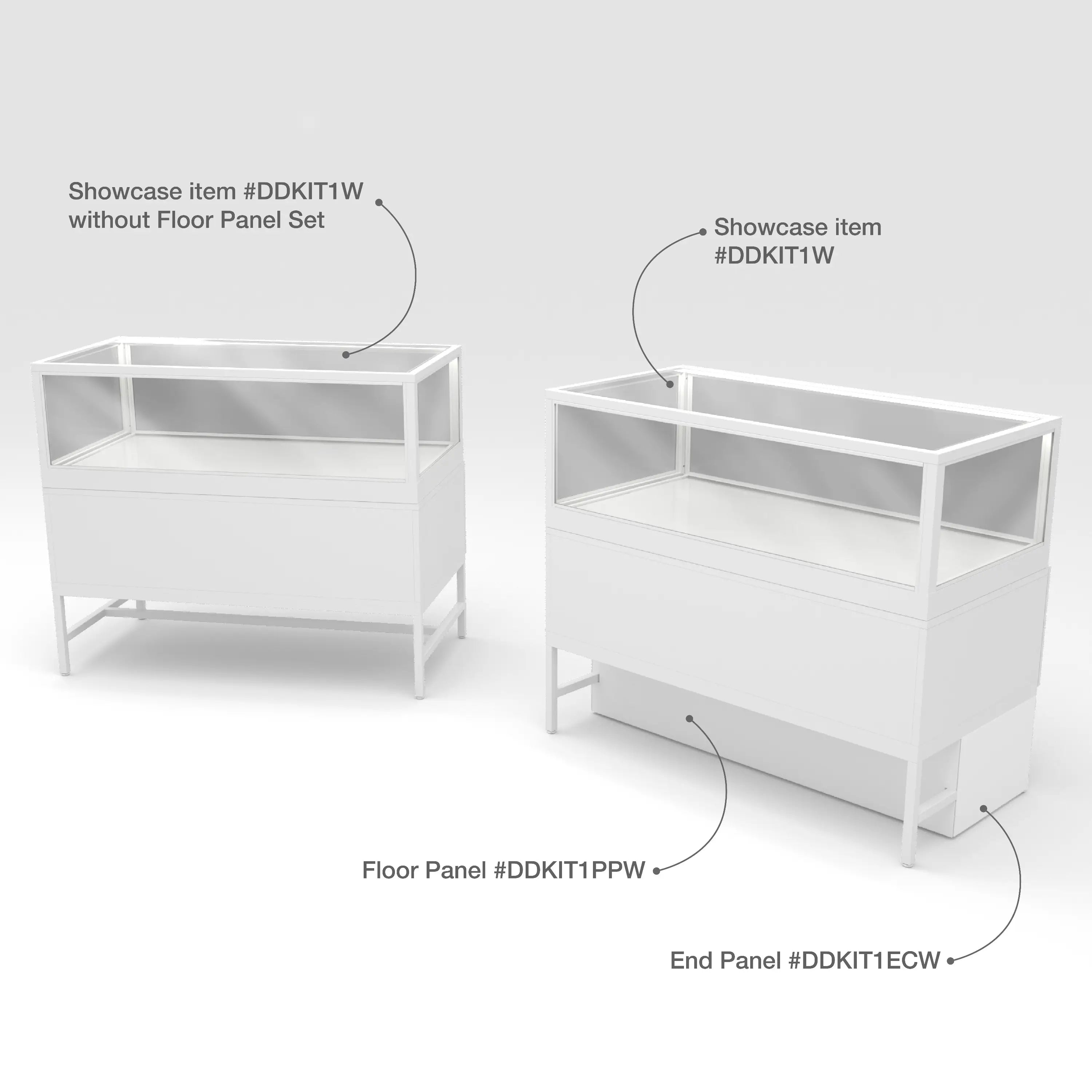 Privacy Panels for Deluxe Glass Showcase Display Cabinet with Storage ...
