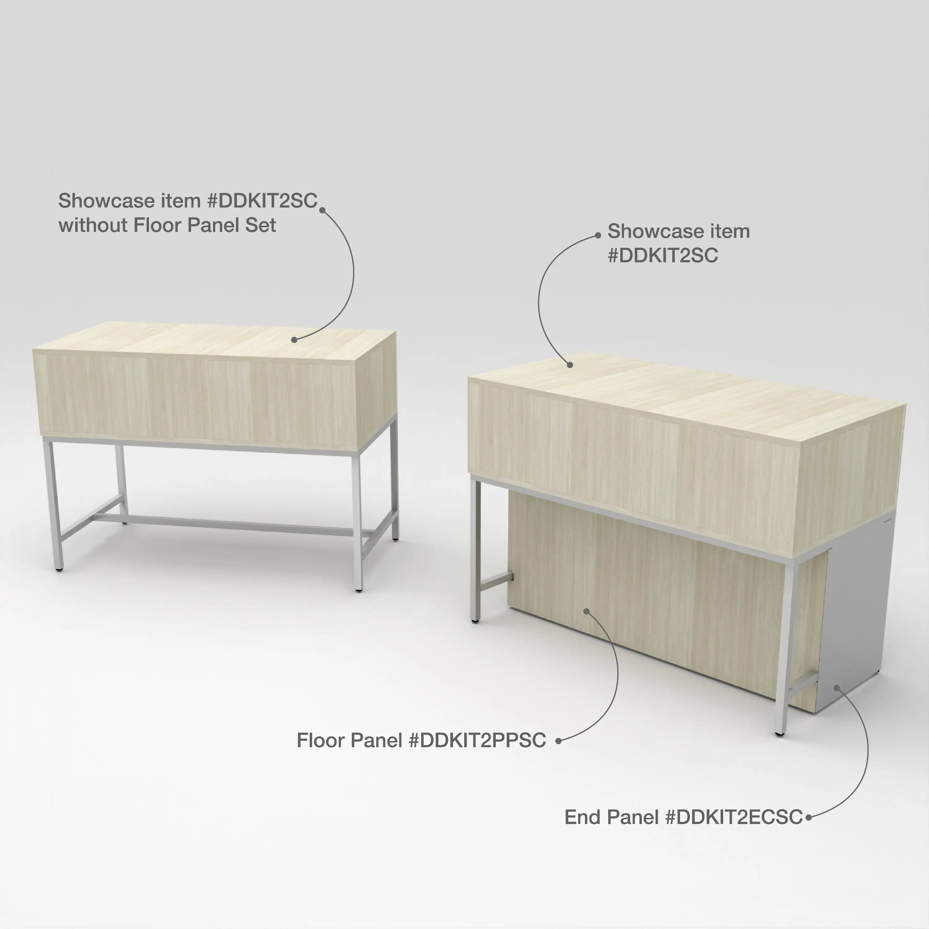 Privacy Panels for Deluxe Display Table Storage Cabinet with Drawers ...